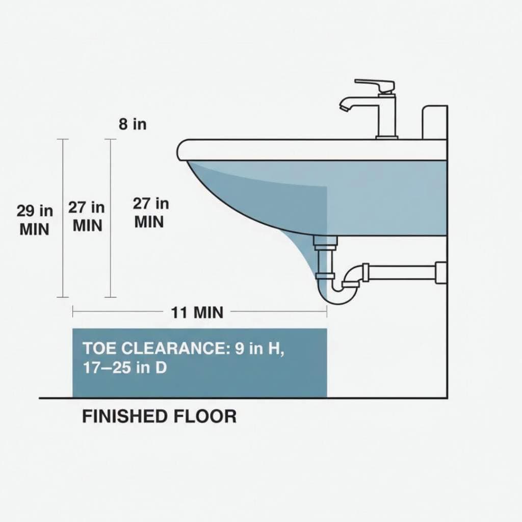 California ADA Sink Requirements: Knee & Toe Clearance